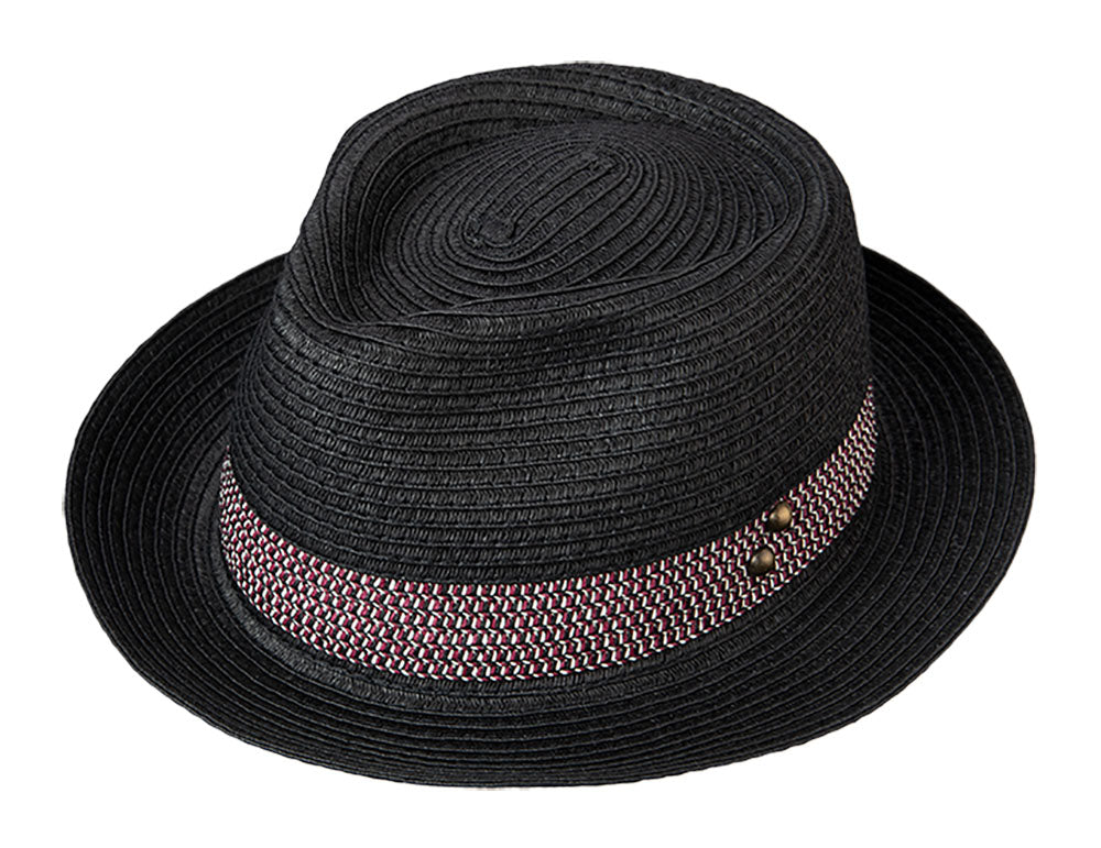 Dawson Paper Braid Fedora with Marled Band | Black — Kenco Outfitters