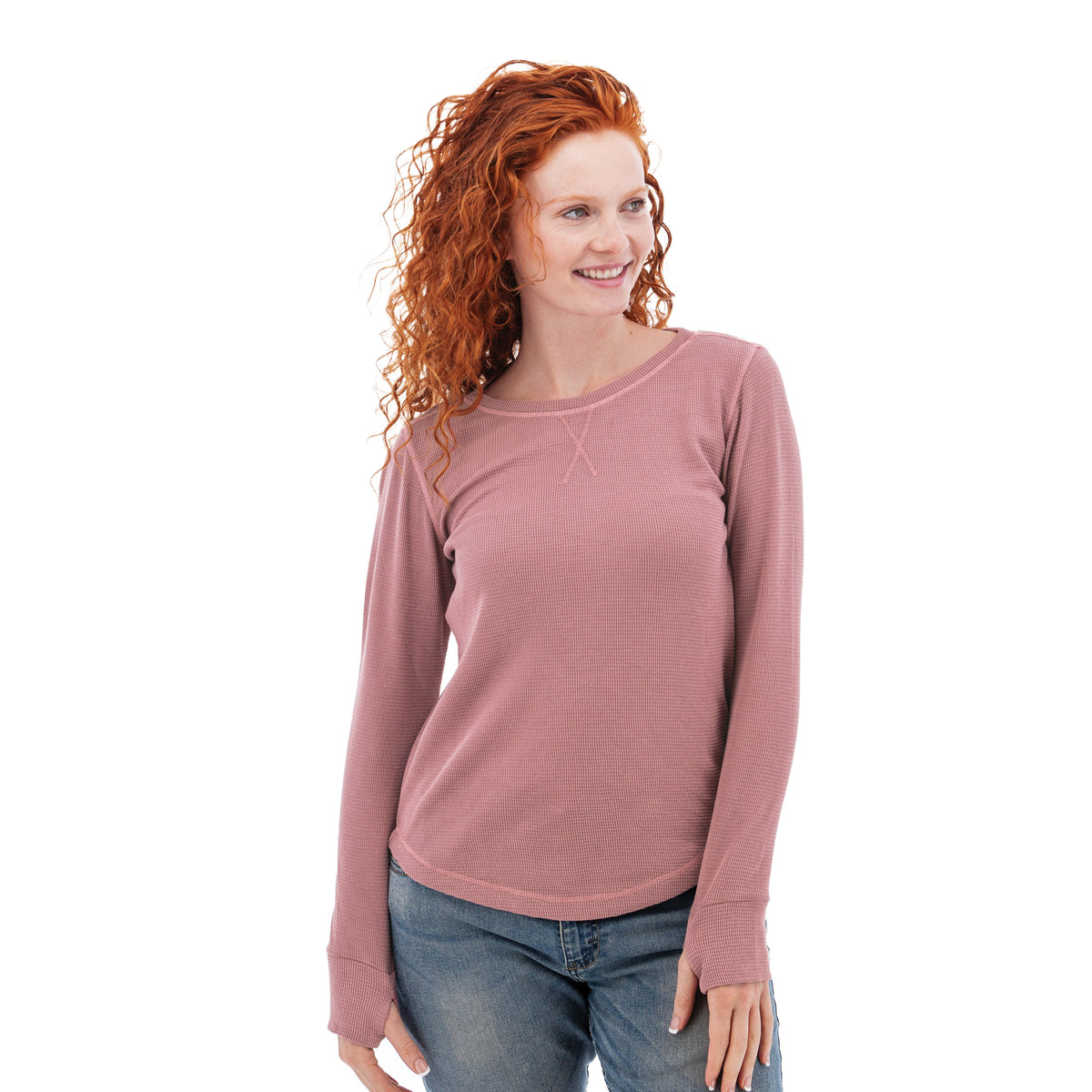 Women's Jenson Waffle Knit Top | Nostalgia Rose — Kenco Outfitters