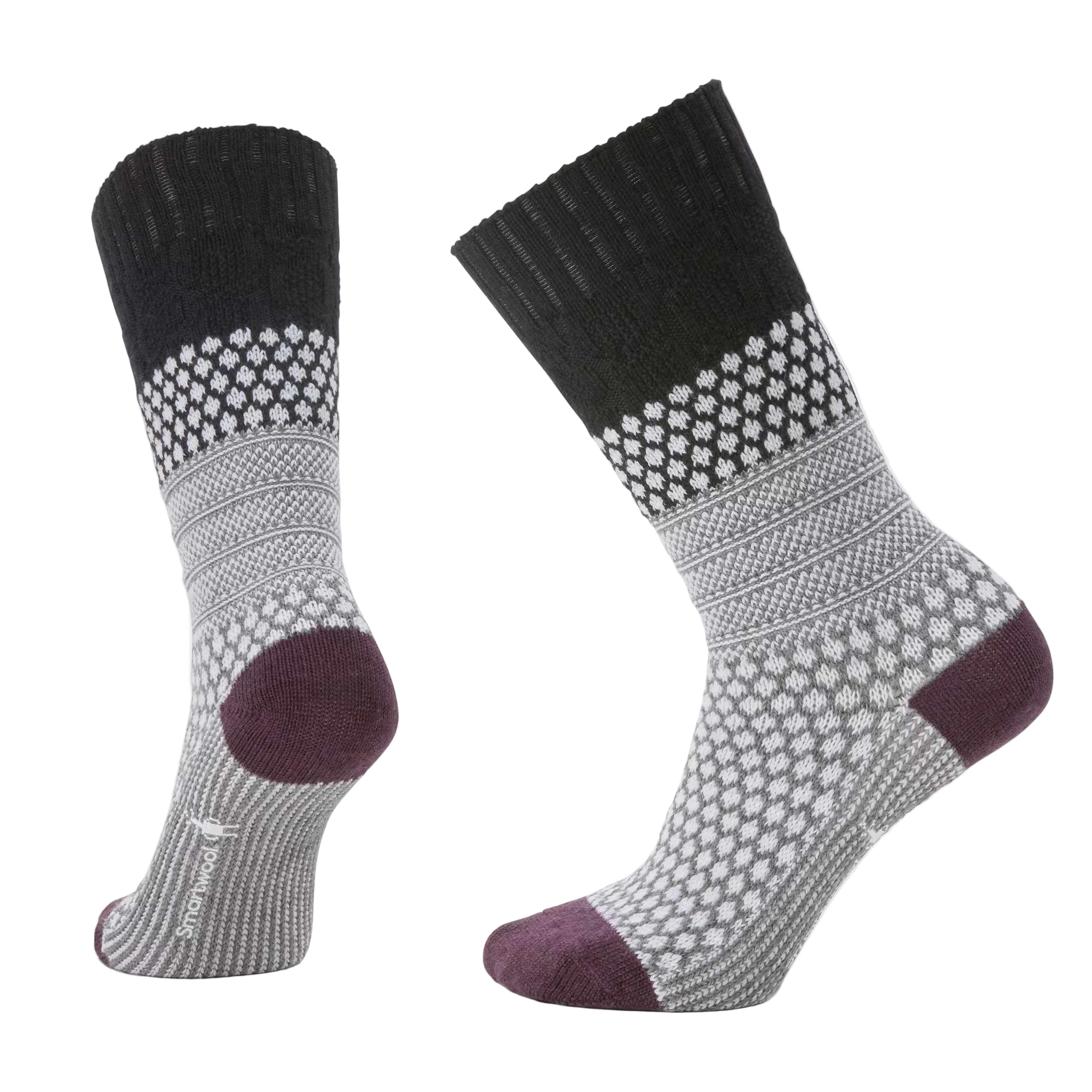 Women's Popcorn Cable Crew Socks | Black — Kenco Outfitters