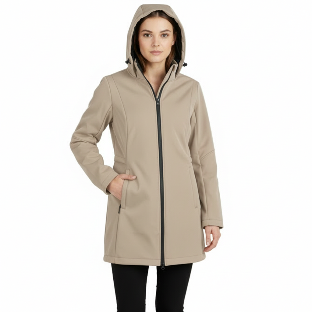 Women's Lenox Softshell Trench Jacket | Pumice — Kenco Outfitters