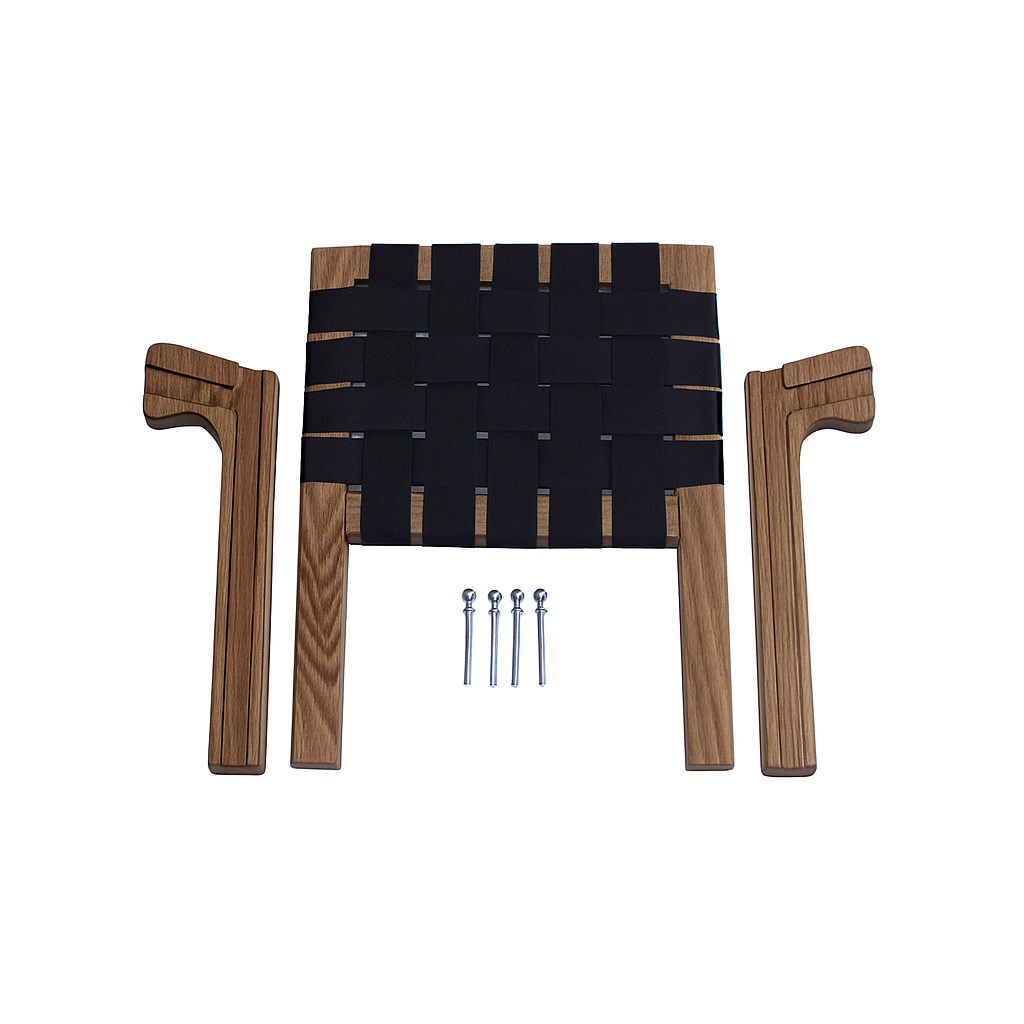 Ash Web Back Canoe Hardware-Mounted Backrest | Walnut Stained — Kenco ...